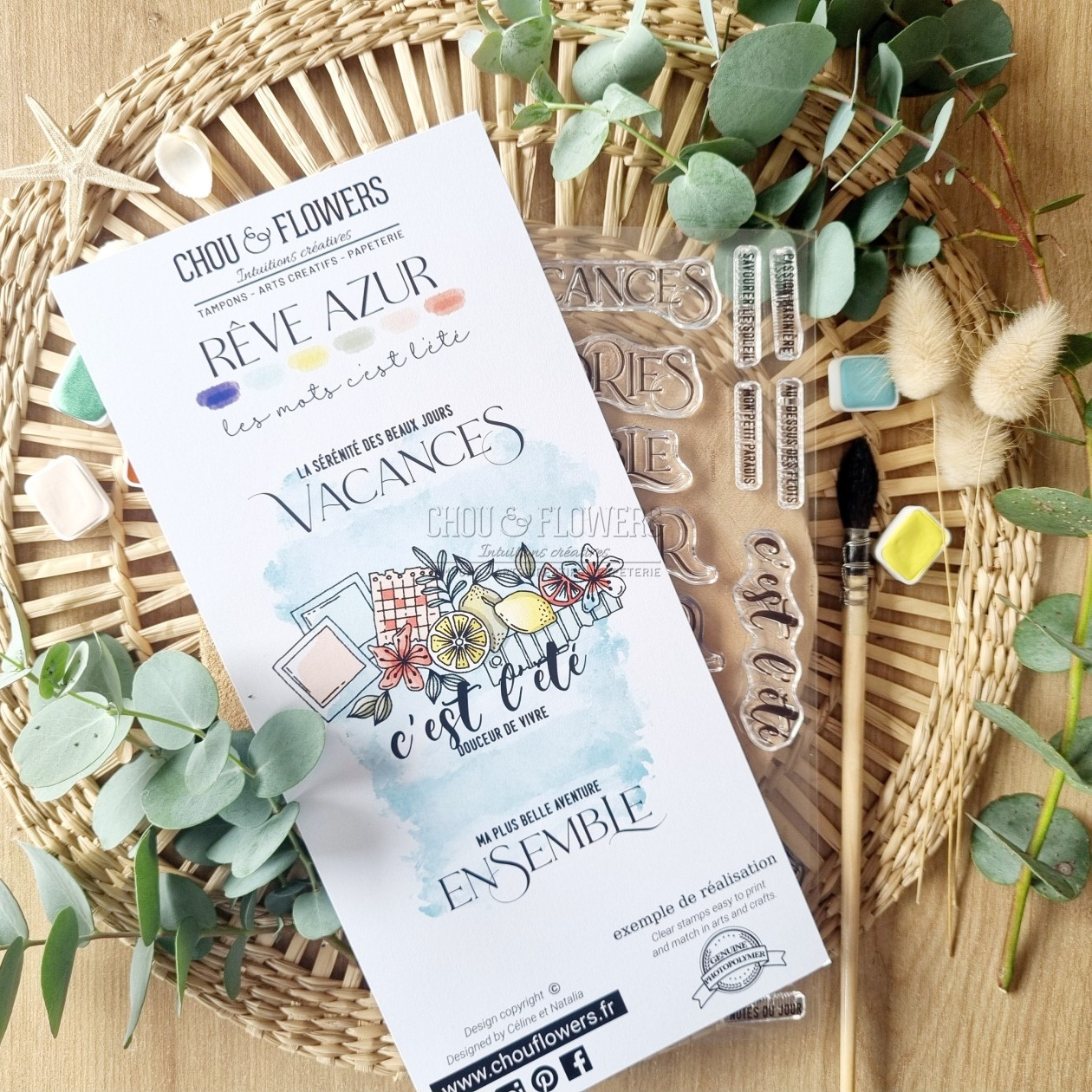 tampon clear Les mots c'est l'été de la collection Rêve azur de Chou ...