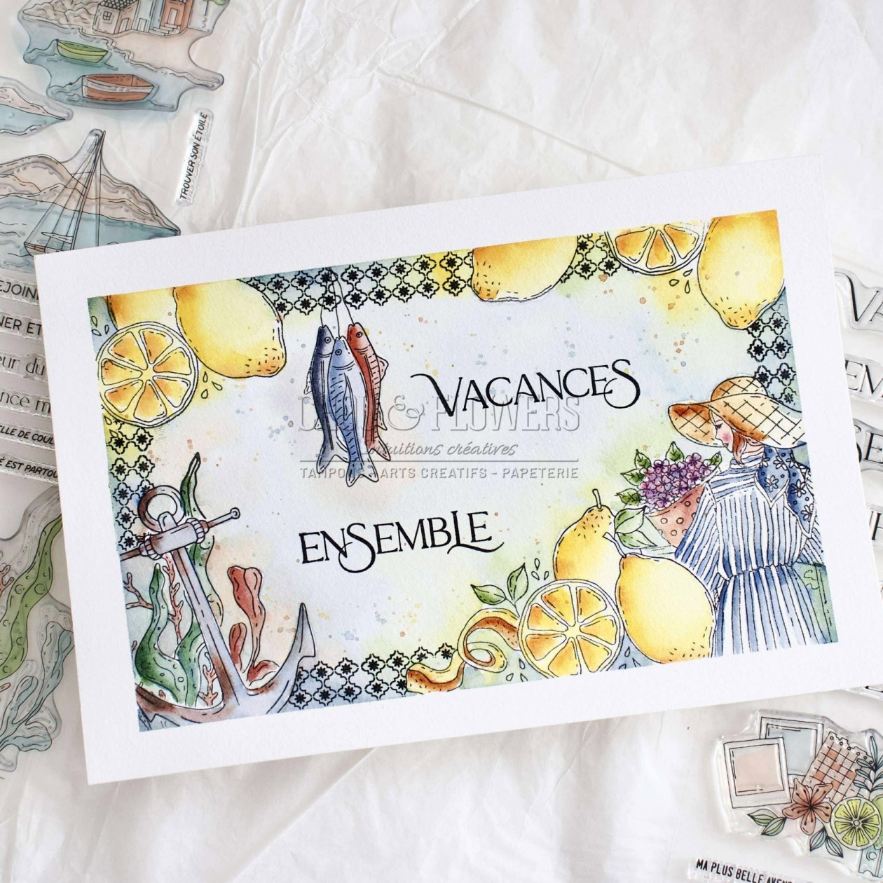 tampon clear Les mots c'est l'été de la collection Rêve azur de Chou ...