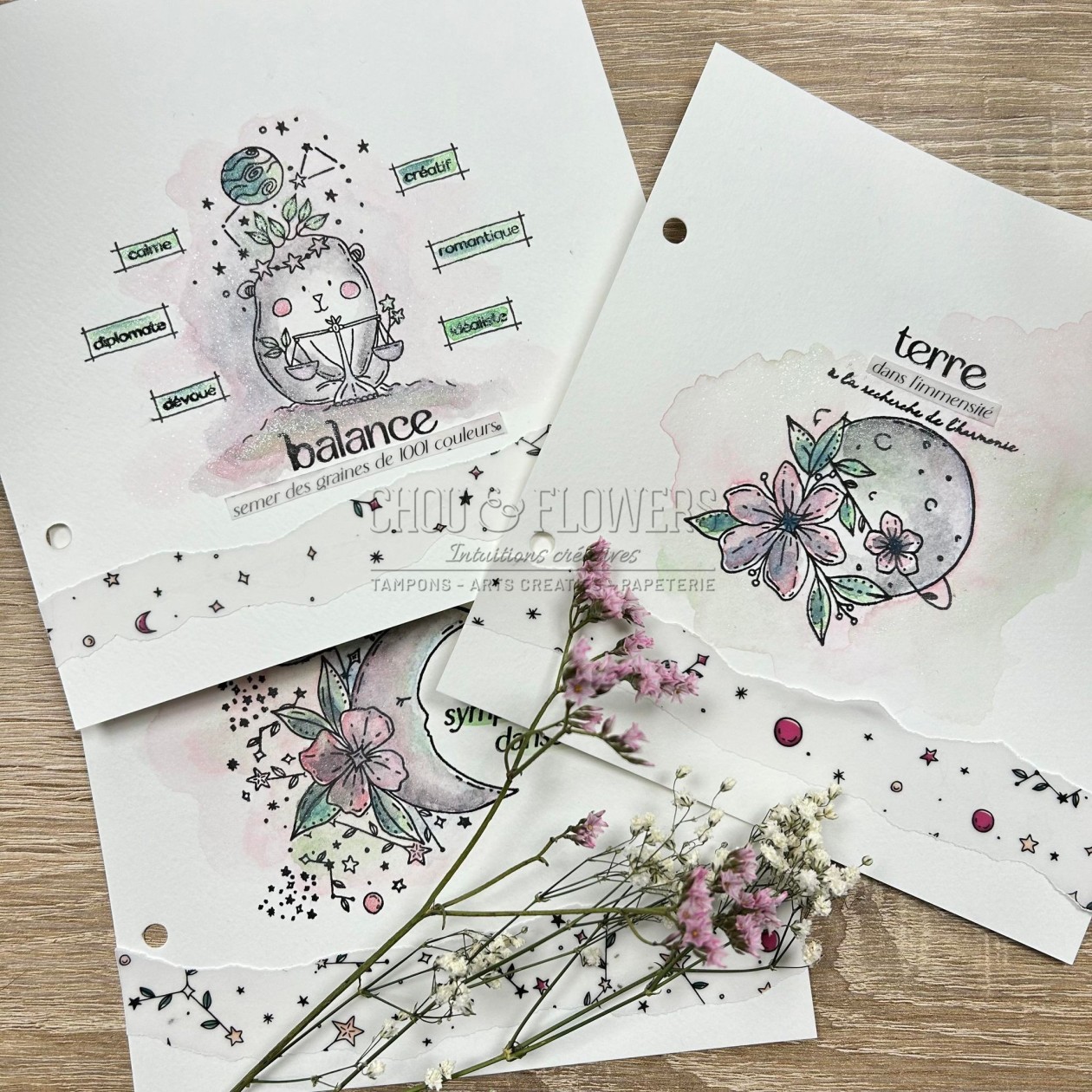 planche de tampon sur le thème de l'astrologie pour le scrapbooking, la ...