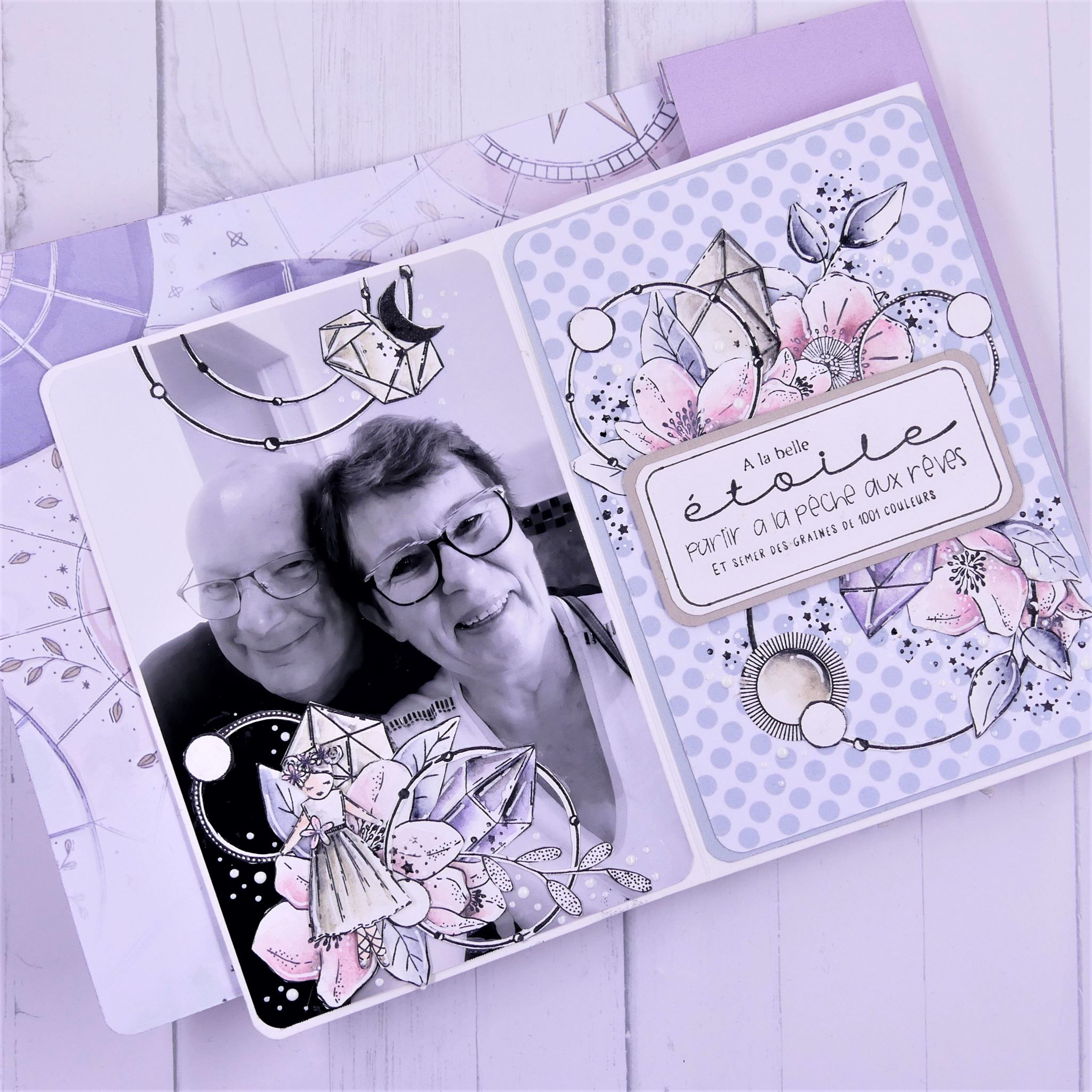 ZOOM collection Dans la lune, TUTO mini-album triptyque